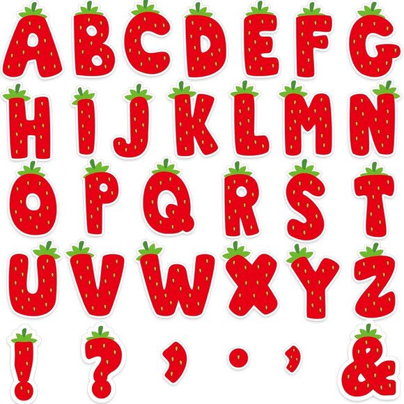 Office | 15 Pcs Large 6 Bulletin Board Letters Set Strawberry Classroom ...